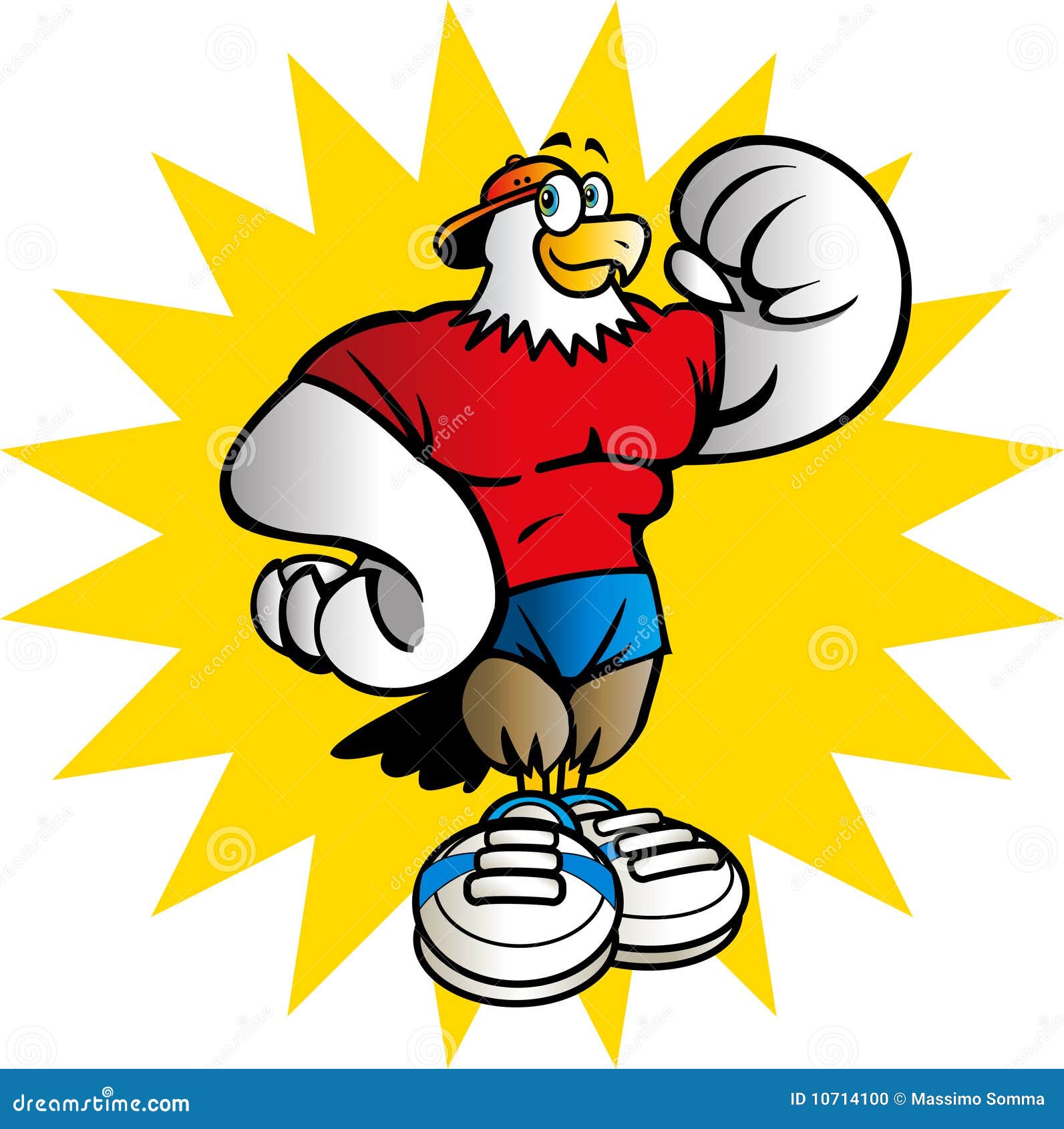 Muscle Eagle American Football Uniform Background Cartoon Vector ...