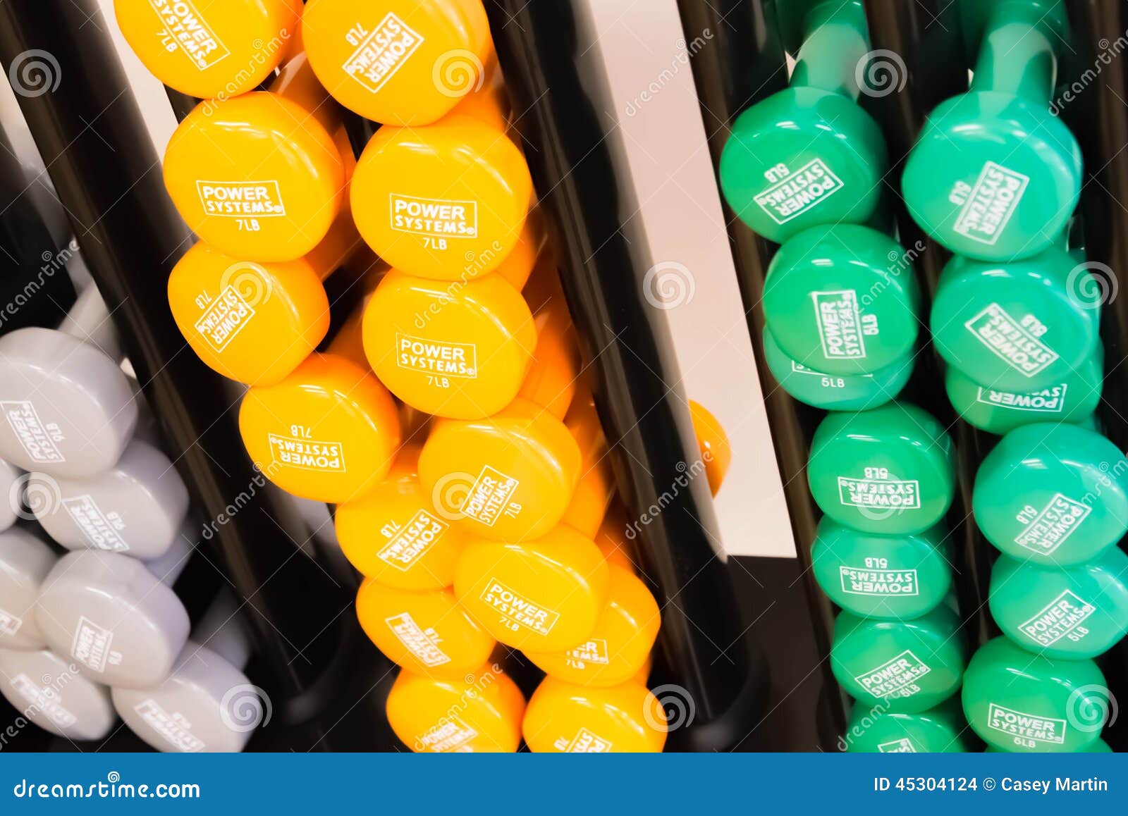 Gym Equipment, Barbells in Assorted Colors Editorial Stock Image ...