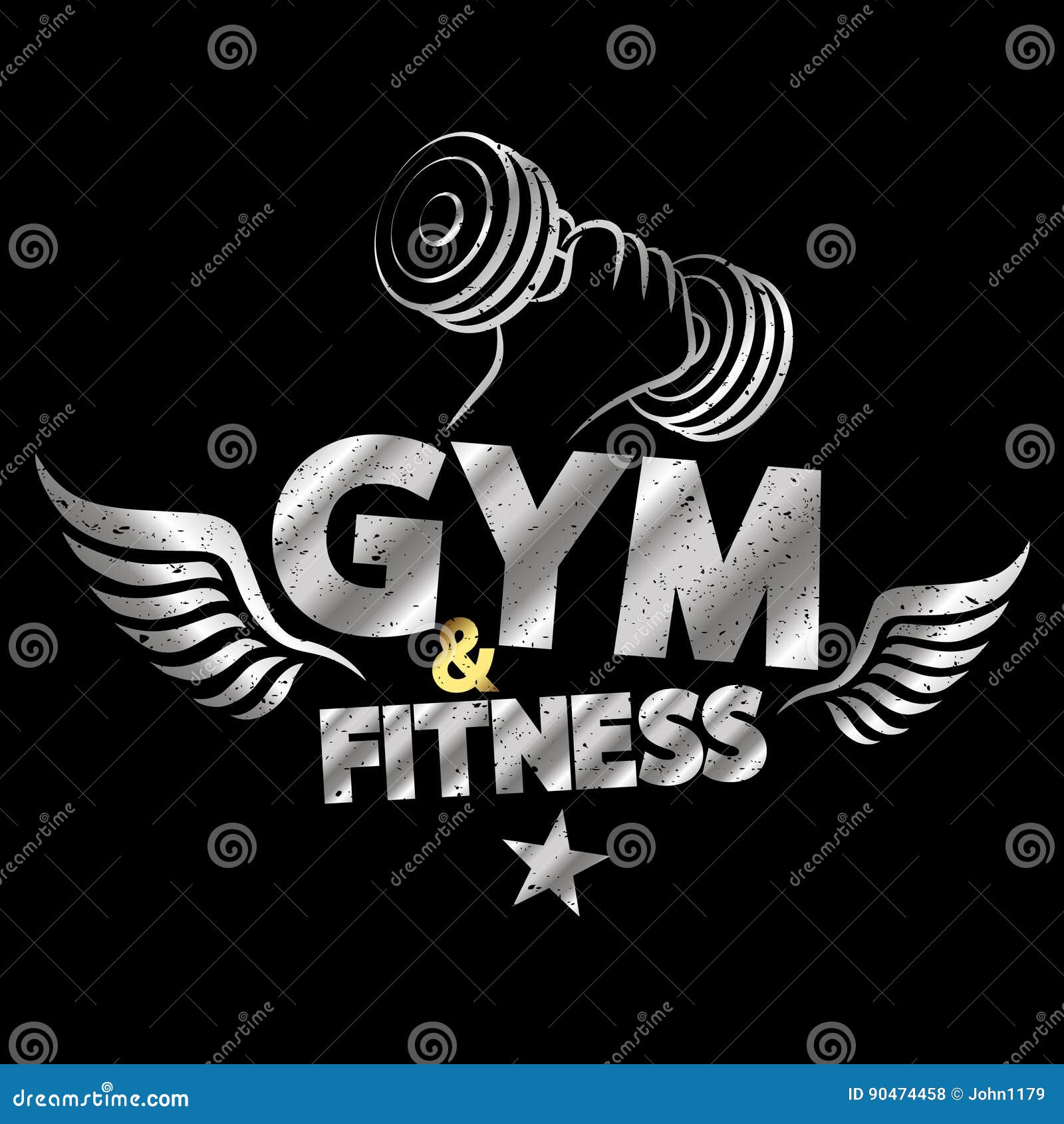 Gym and fitness abstract stock vector. Illustration of silhouette ...