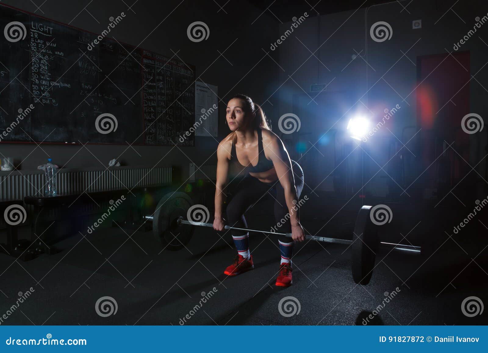 Gym hard training woman stock photo. Image of bodybuilding - 91827872
