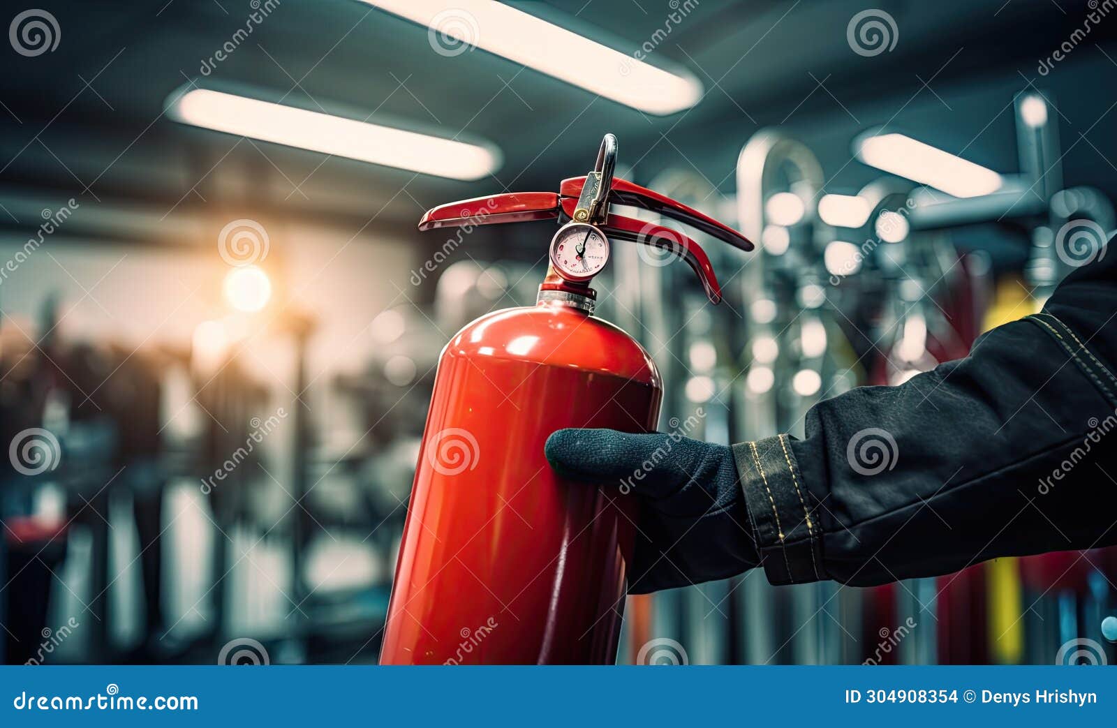 A Gym Hero Saving the Day with a Fire Extinguisher Stock Illustration ...