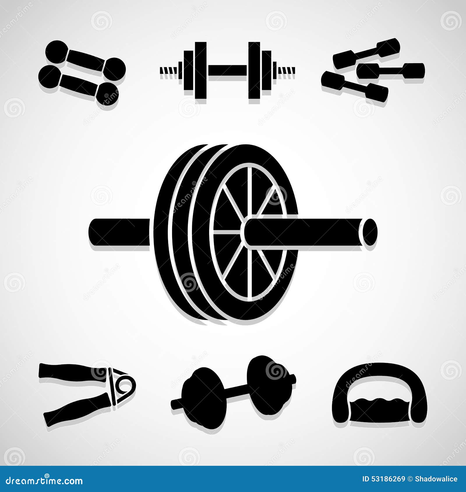 Gym Icons Set Great for Any Use. Vector EPS10 Stock Vector ...