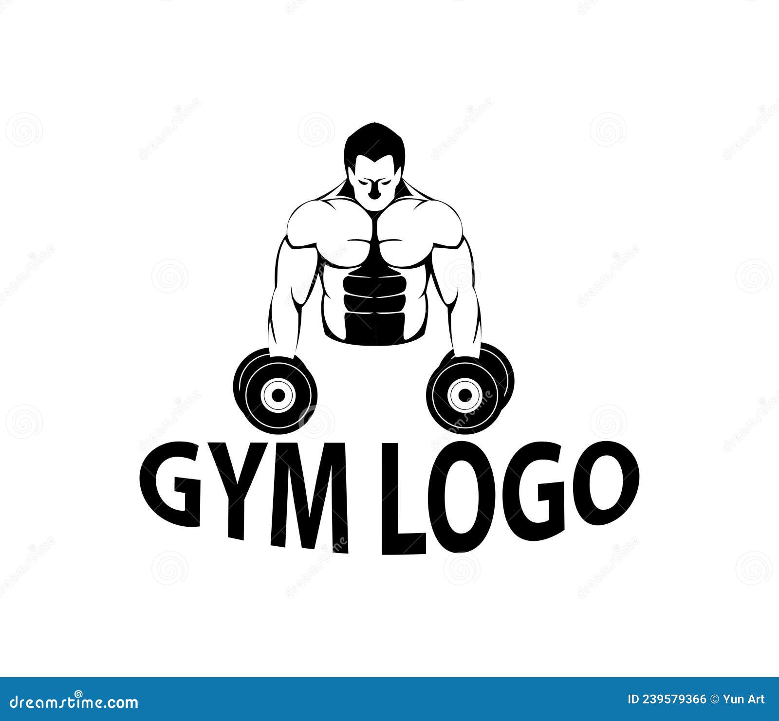 Gym Illustration Logo, Simple Modern Logo Stock Illustration ...