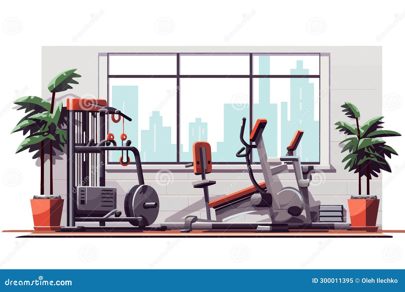 Gym Interior Isolated Vector Style Illustration Stock Vector ...