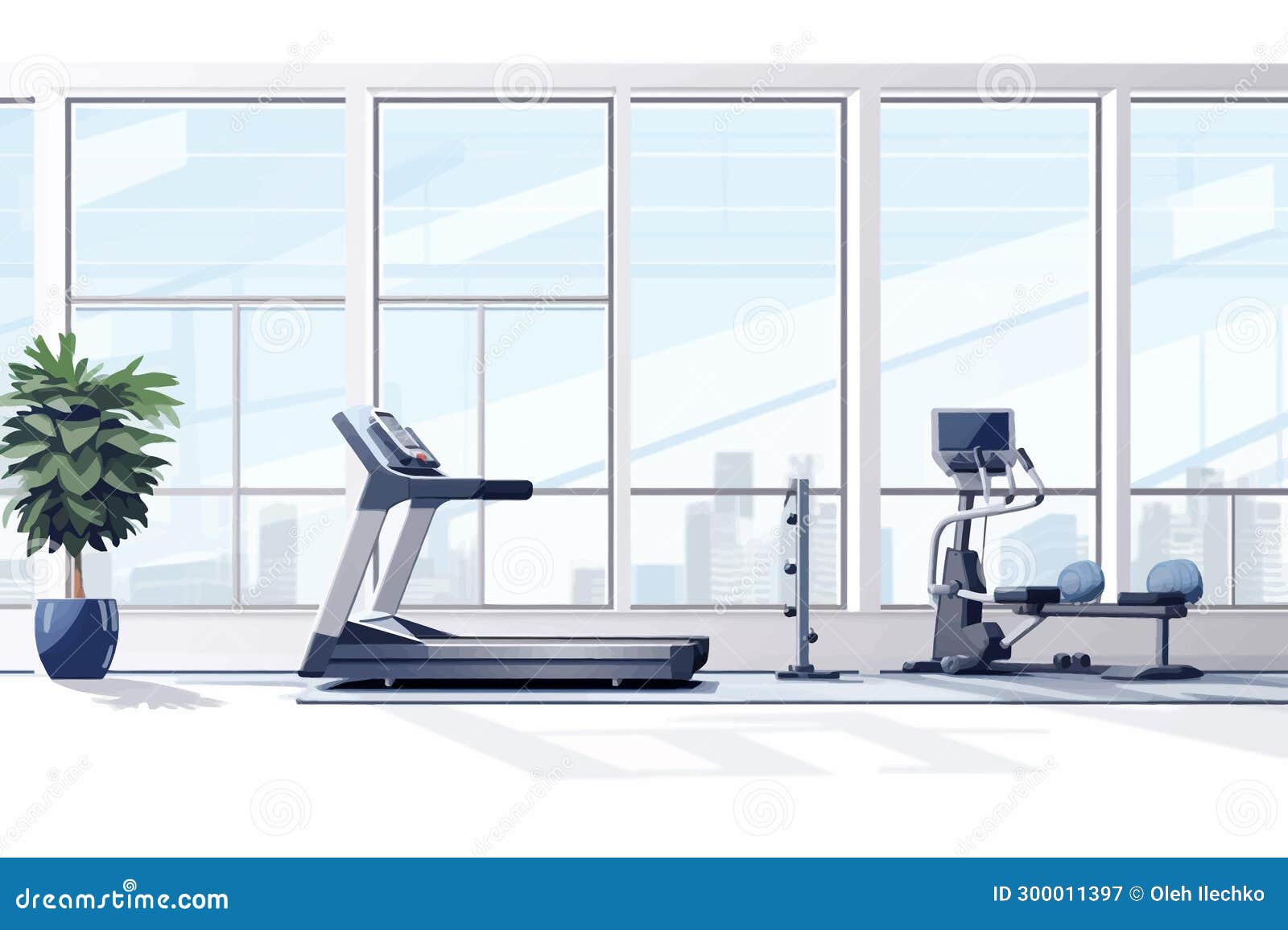 Gym Interior Isolated Vector Style Illustration Stock Vector ...