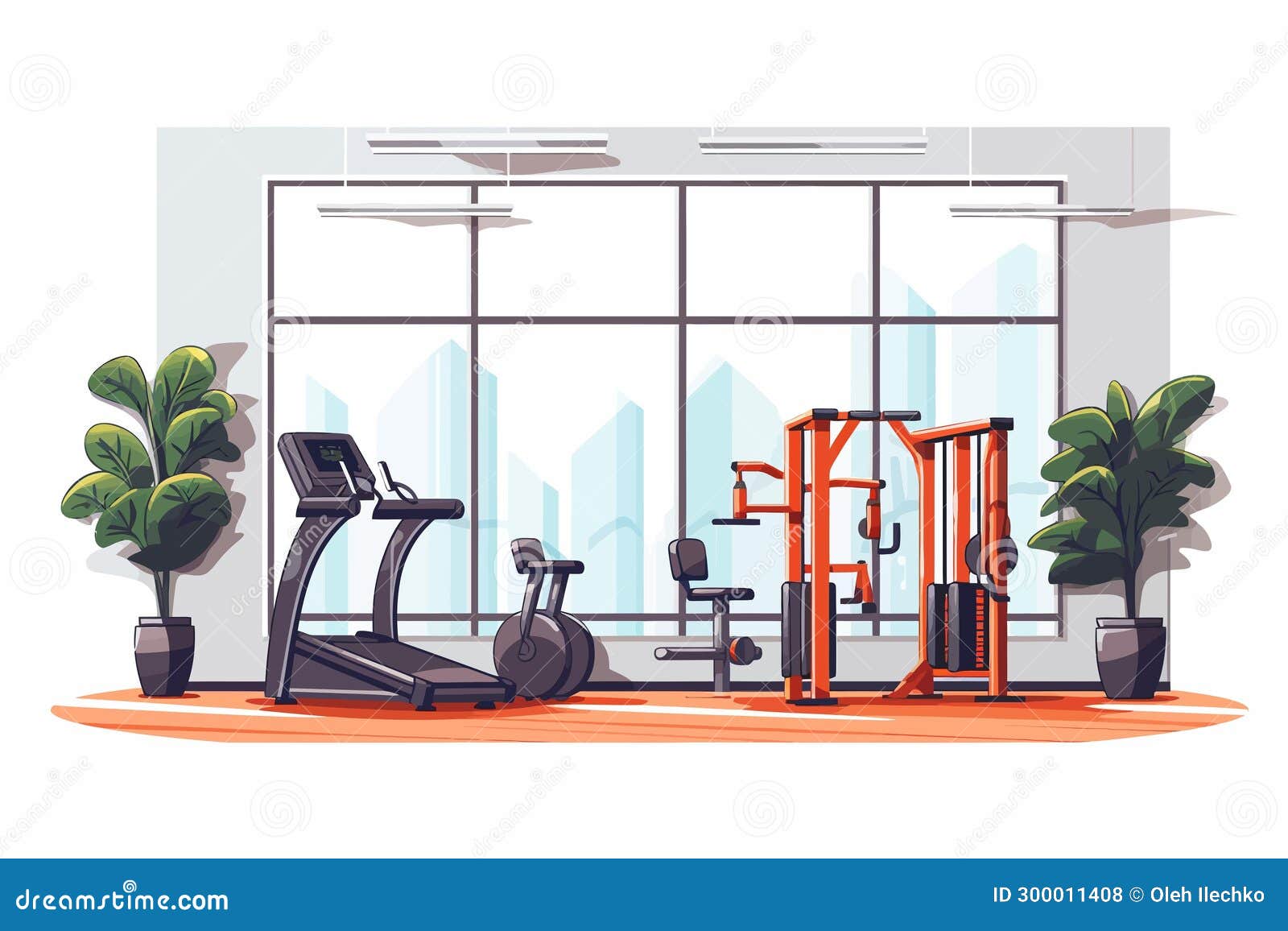 Gym Interior Isolated Vector Style Illustration Stock Vector ...