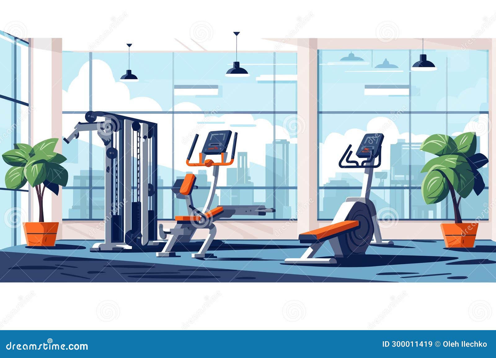 Gym Interior Isolated Vector Style Illustration Stock Vector ...
