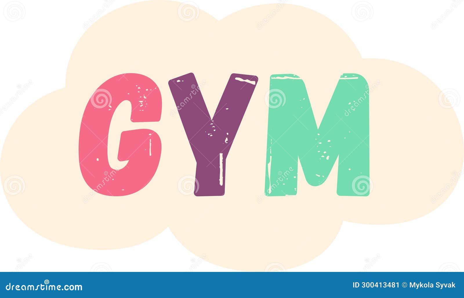 Gym Lettering Sticker stock illustration. Illustration of vector ...