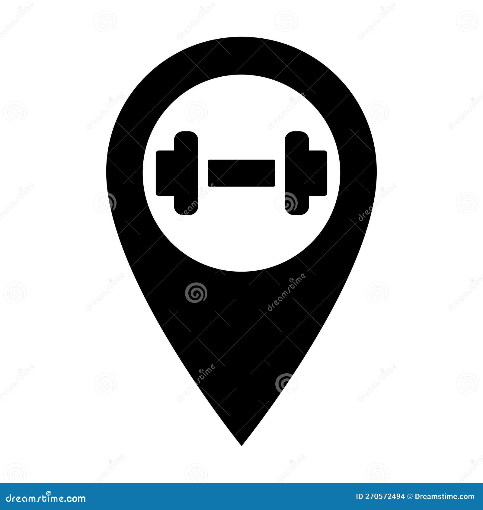Gym Location Icon stock vector. Illustration of design - 270572494