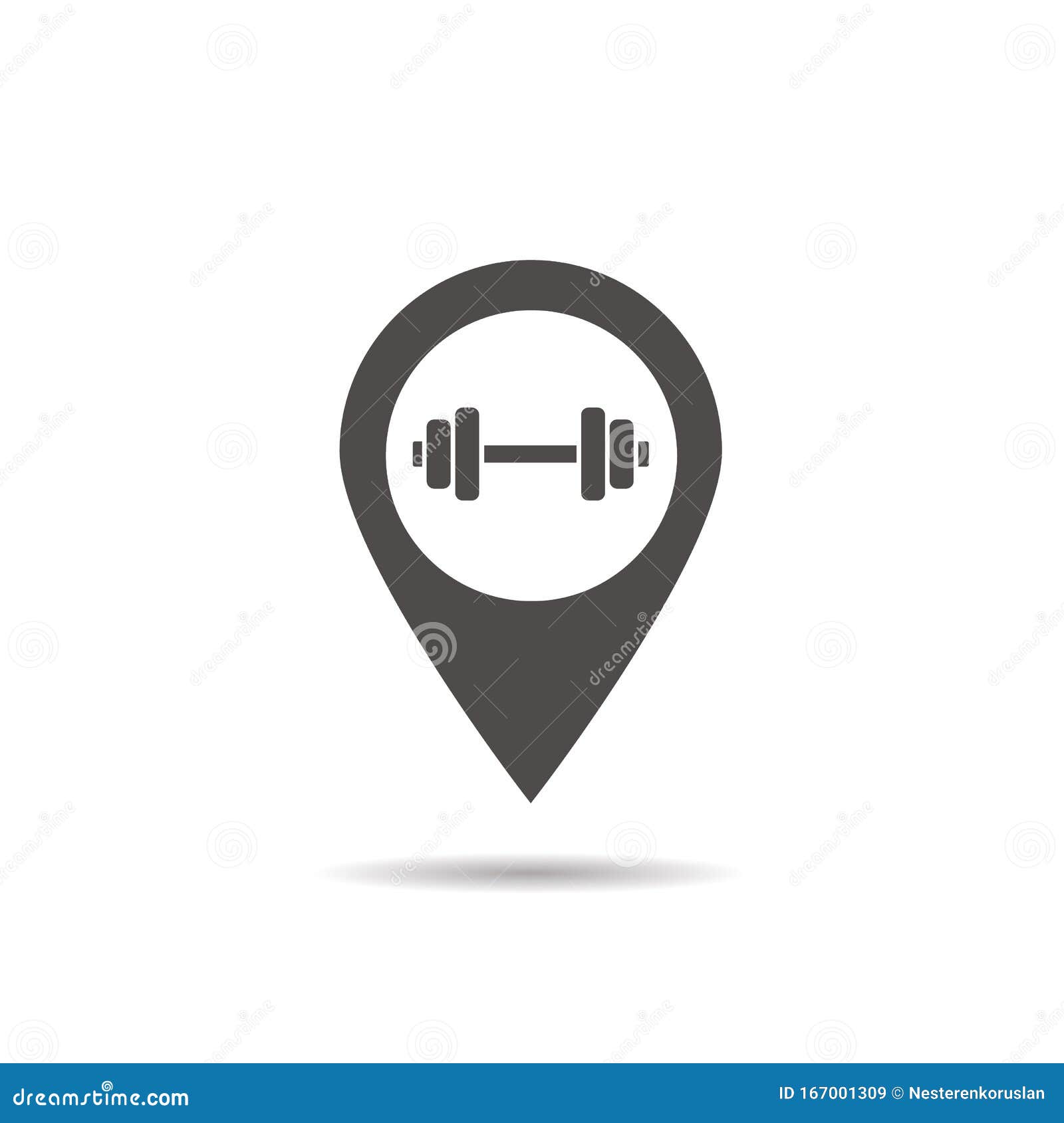 Gym location icon stock vector. Illustration of marker - 167001309
