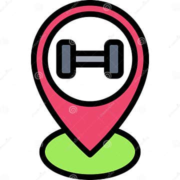 Gym Location Icon, Location Map and Navigation Vector Stock Vector ...