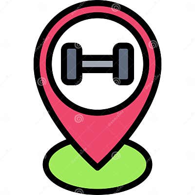 Gym Location Icon, Location Map and Navigation Vector Stock Vector ...