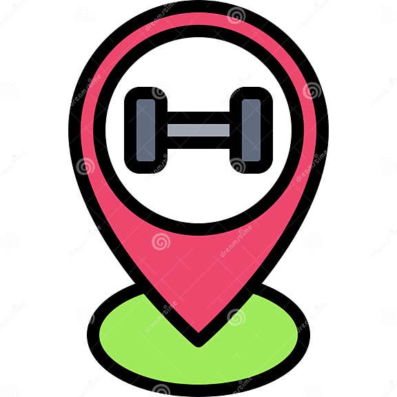 Gym Location Icon, Location Map and Navigation Vector Stock Vector ...