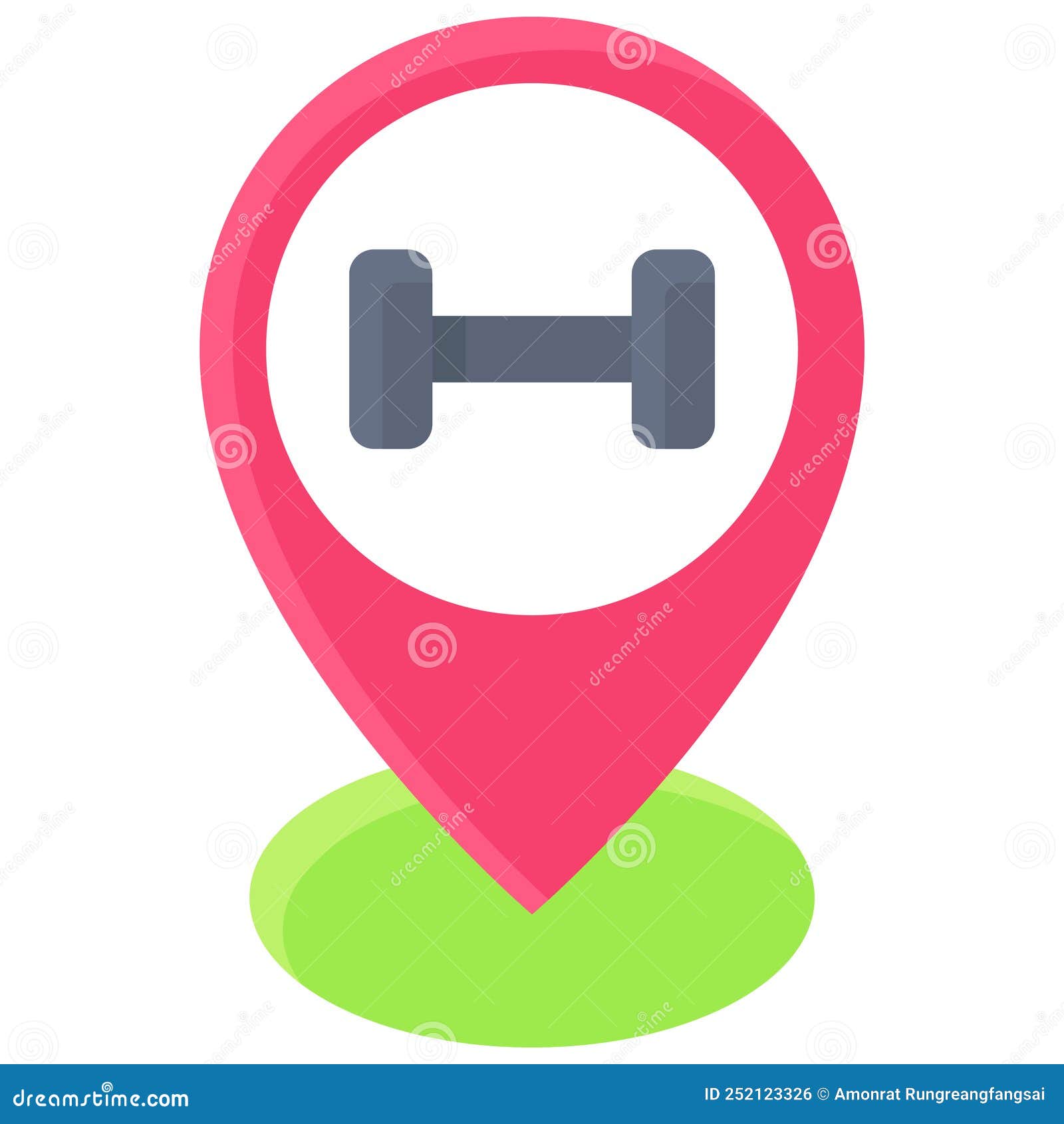 Gym Location Icon, Location Map and Navigation Vector Stock Vector ...