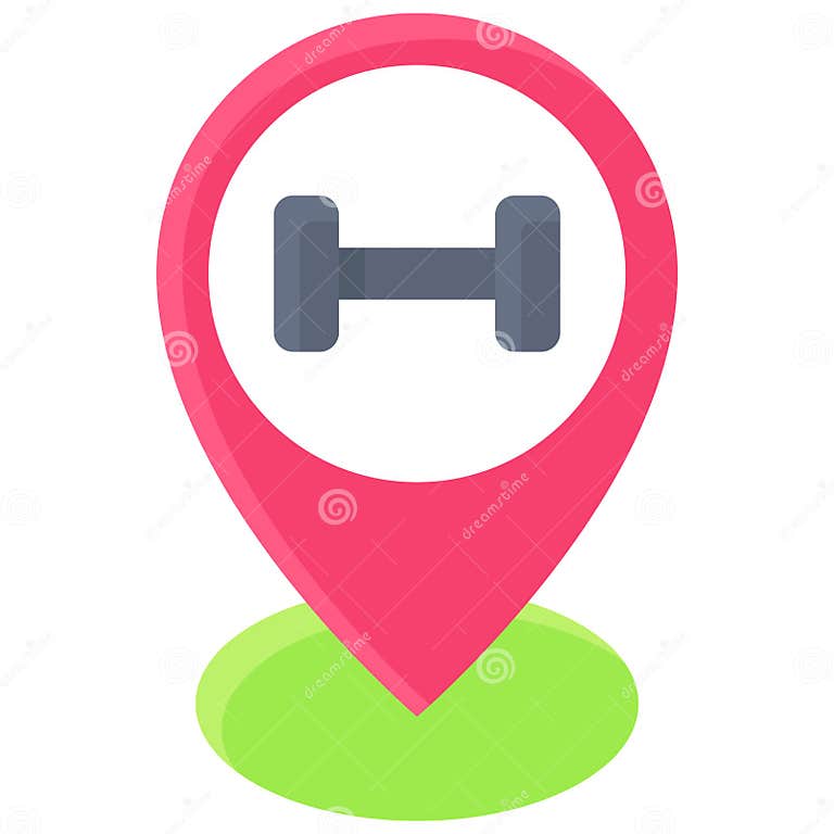Gym Location Icon, Location Map and Navigation Vector Stock Vector ...