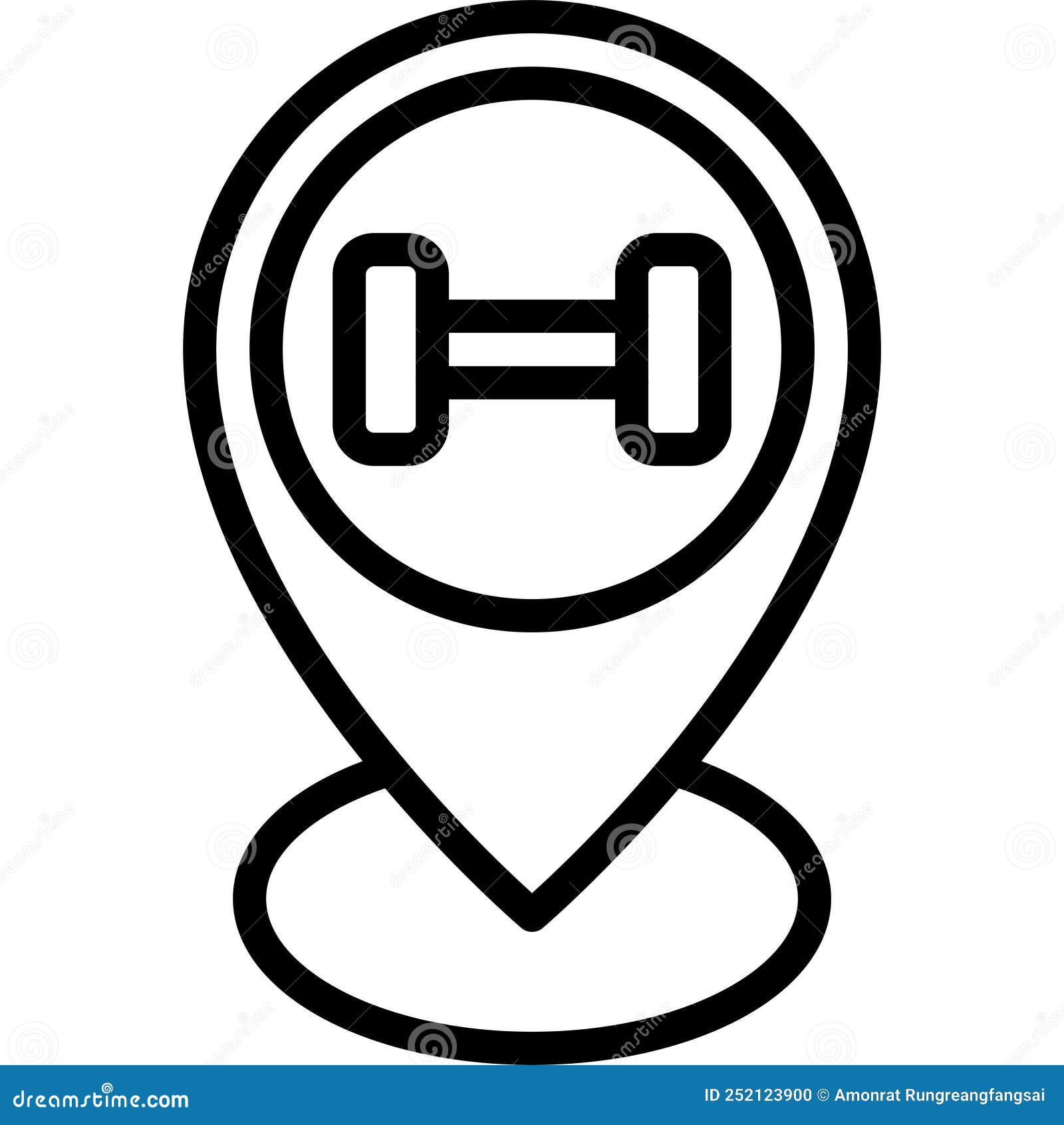 Gym Location Icon, Location Map and Navigation Vector Stock Vector ...