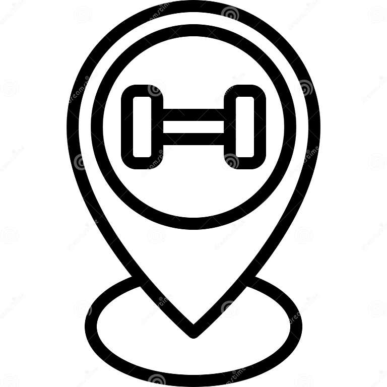 Gym Location Icon, Location Map and Navigation Vector Stock Vector ...