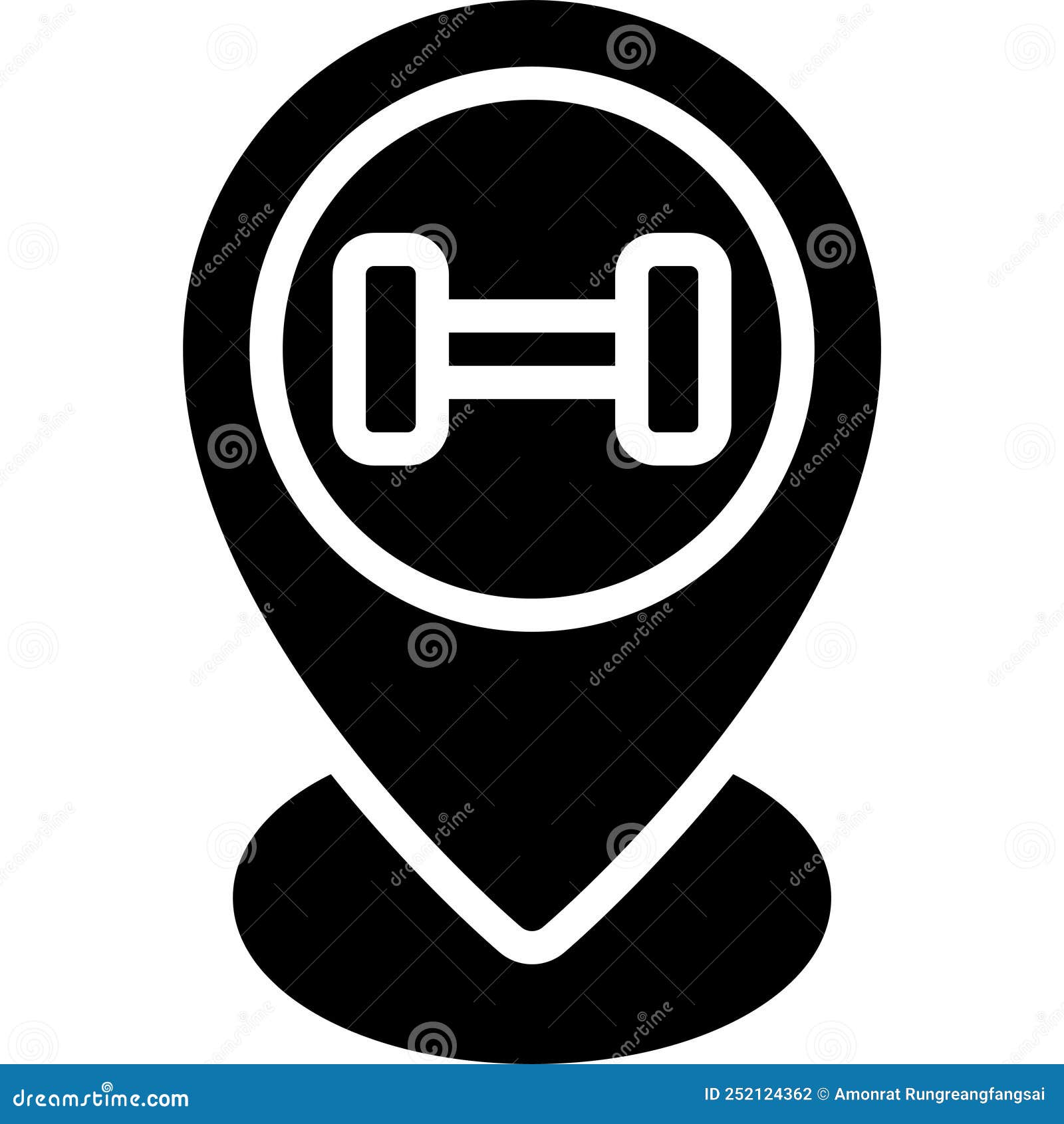 Gym Location Icon, Location Map and Navigation Vector Stock Vector ...