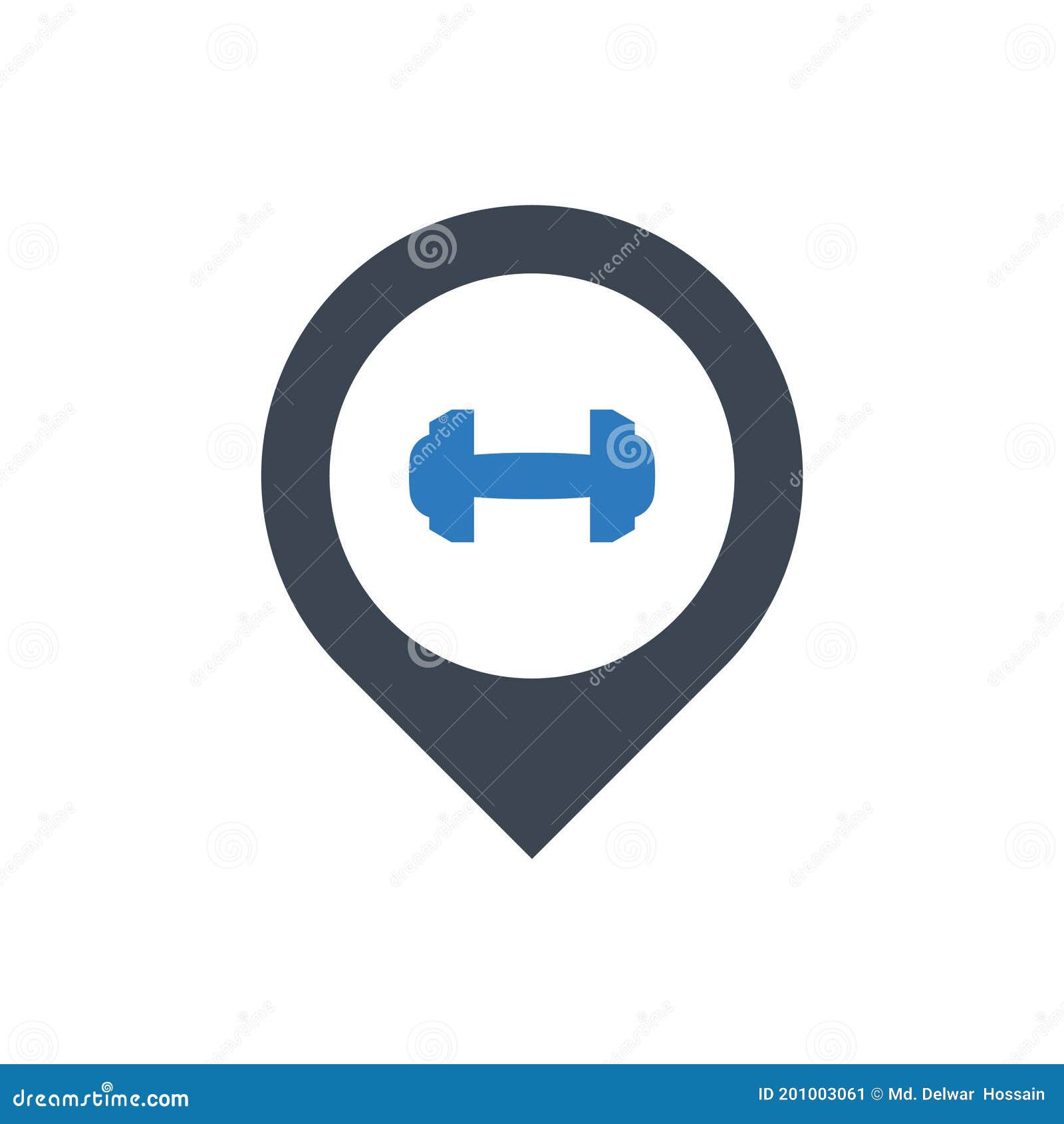 Gym Location Icon. Simple Vector Graphics Stock Vector - Illustration ...