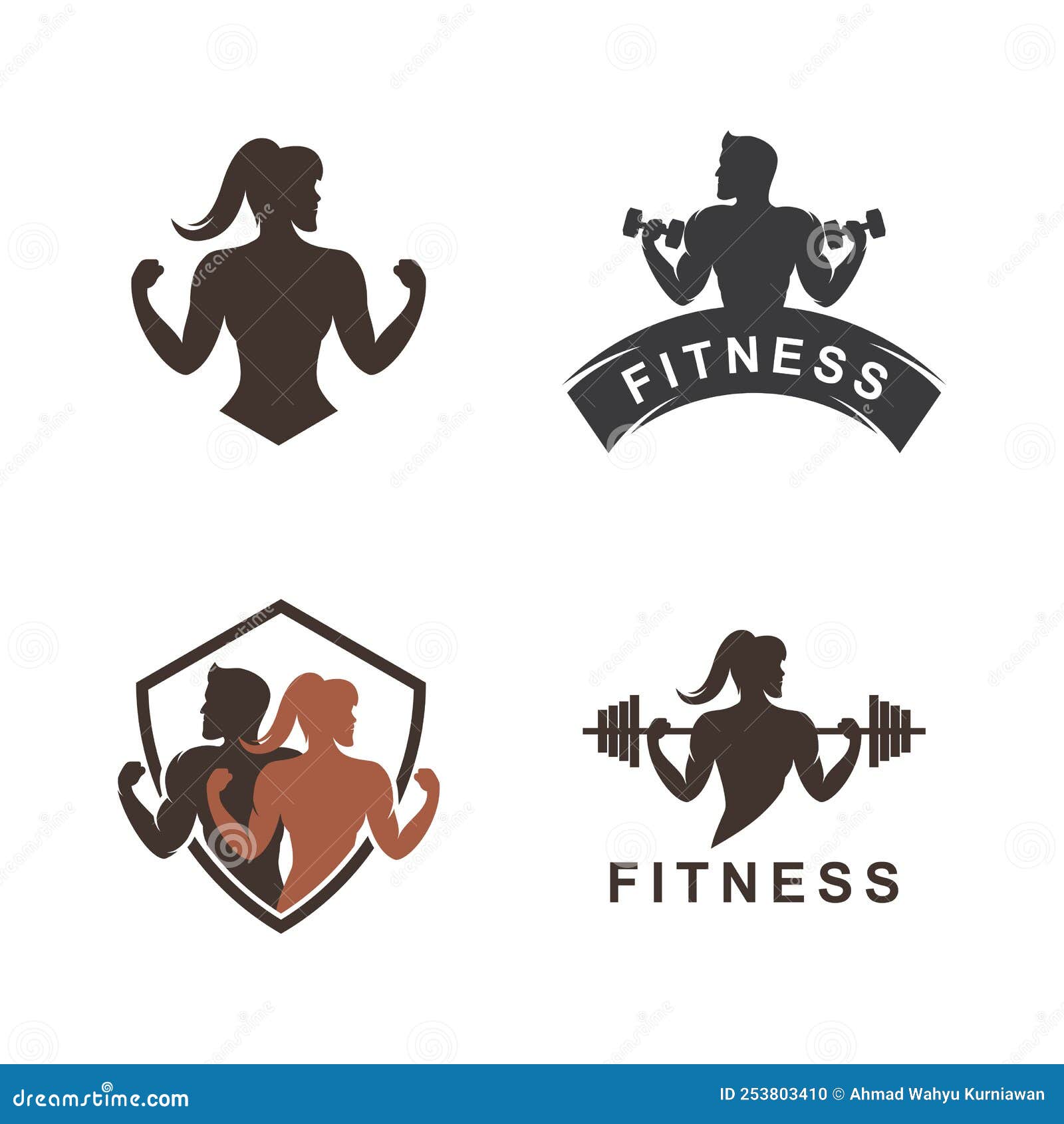 Gym logo vector stock vector. Illustration of body, bodybuilder - 253803410