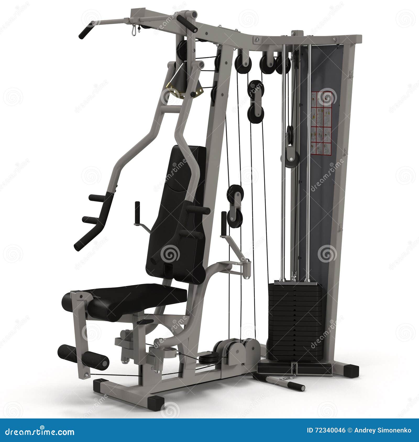 Gym Machine Isolated on White 3D Illustration Stock Illustration ...