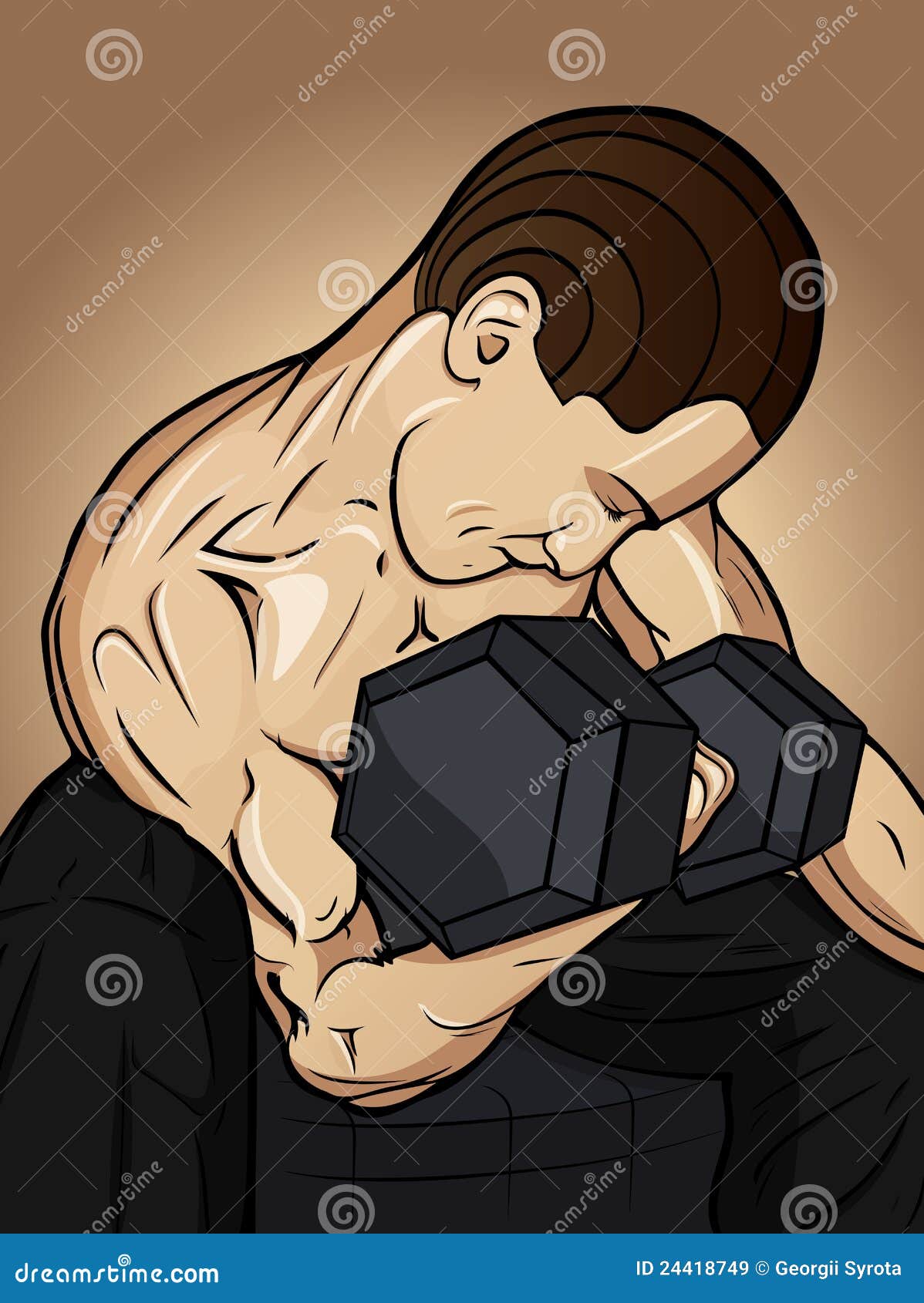 Gym Man stock vector. Illustration of business, dumbbell - 24418749