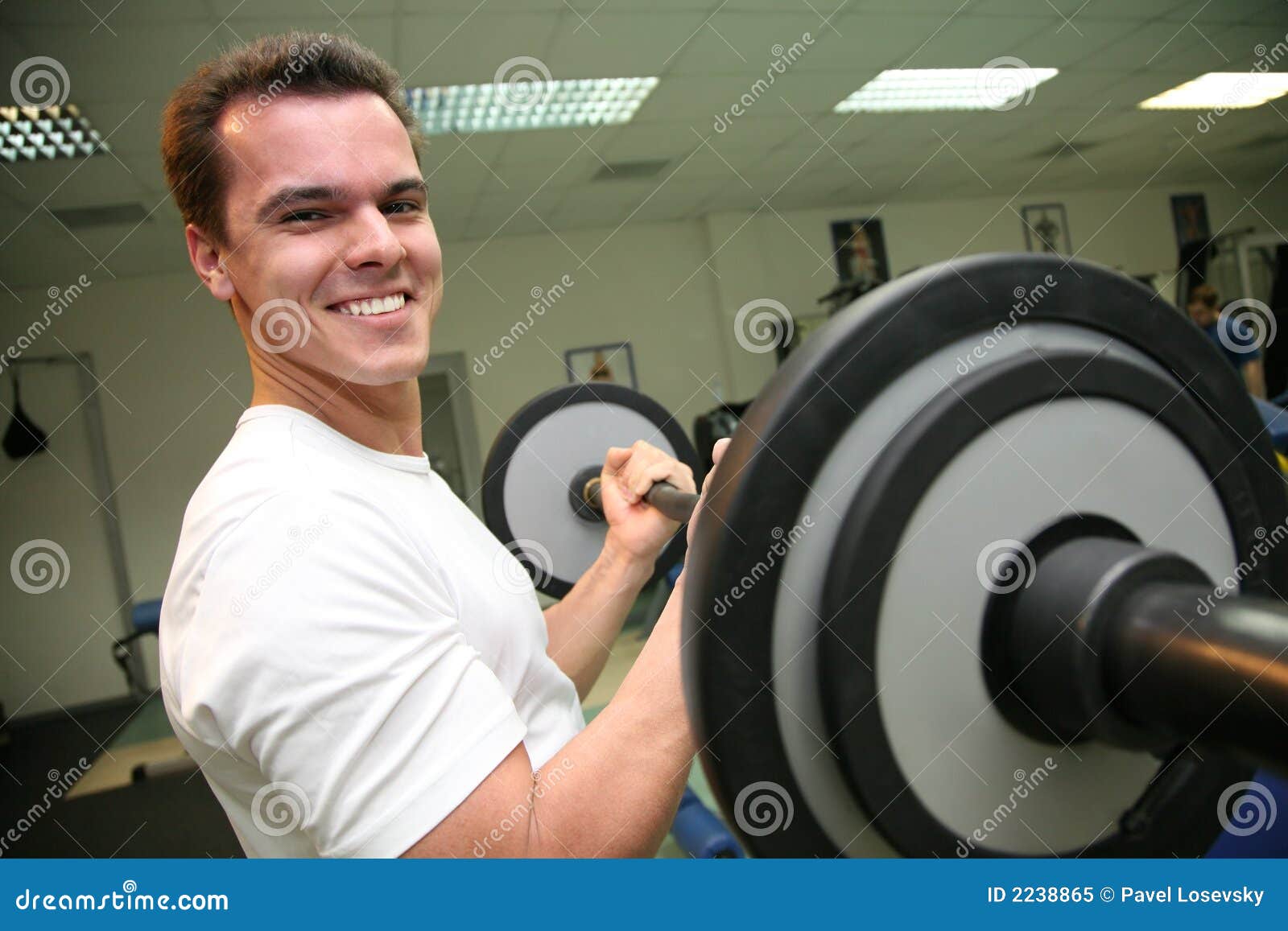 Gym man with barbell 2 stock image. Image of hand, muscle - 2238865
