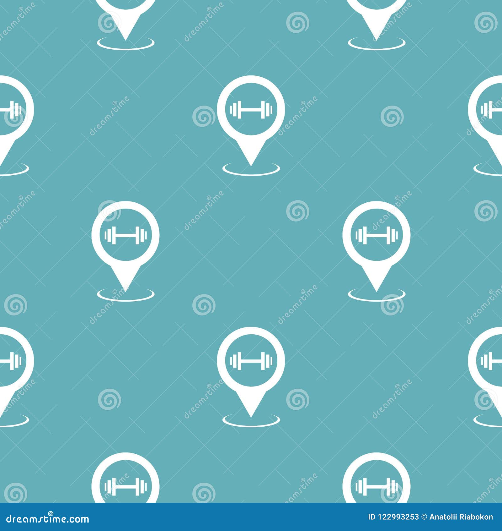 Gym Map Pointer Pattern Seamless Blue Stock Illustration - Illustration of pattern, lifting ...