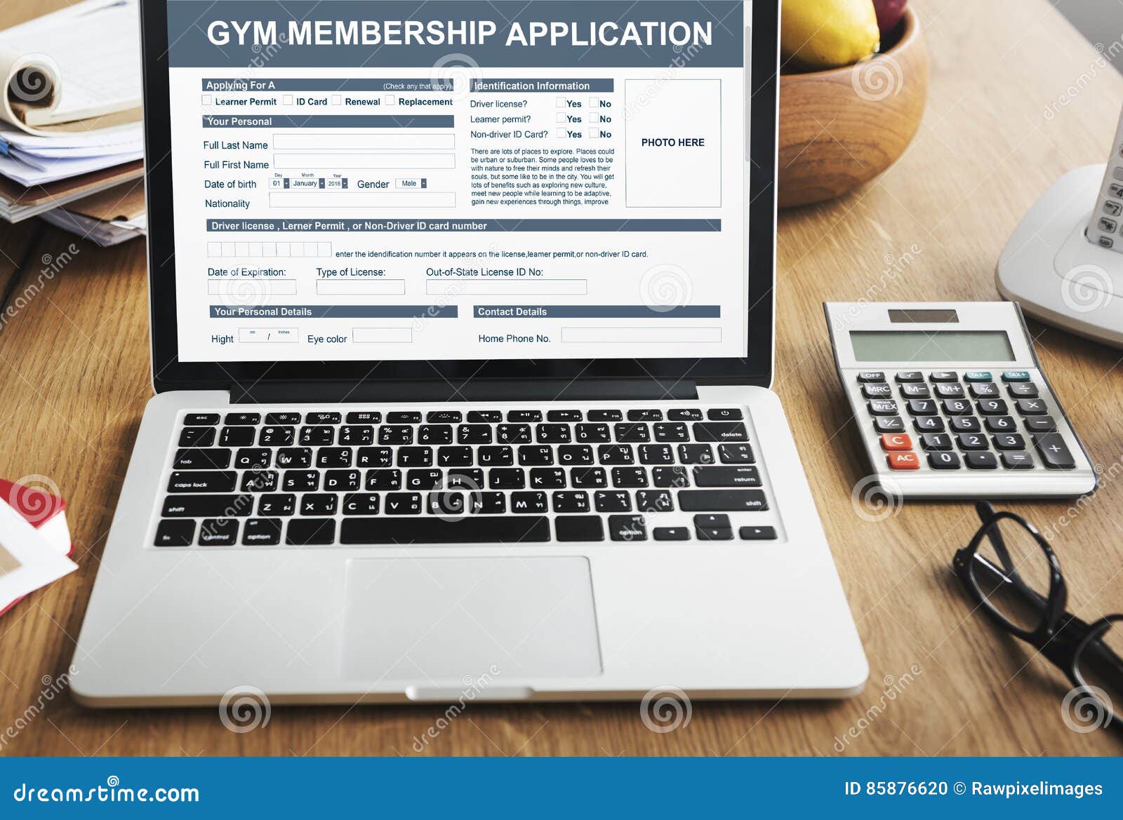 Gym Membership Application Wellness Concept Stock Photo - Image of ...