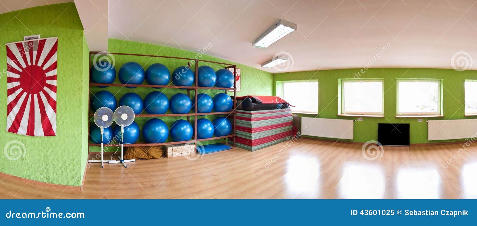 Gym panorama stock image. Image of pezzi, space, sport - 43601025