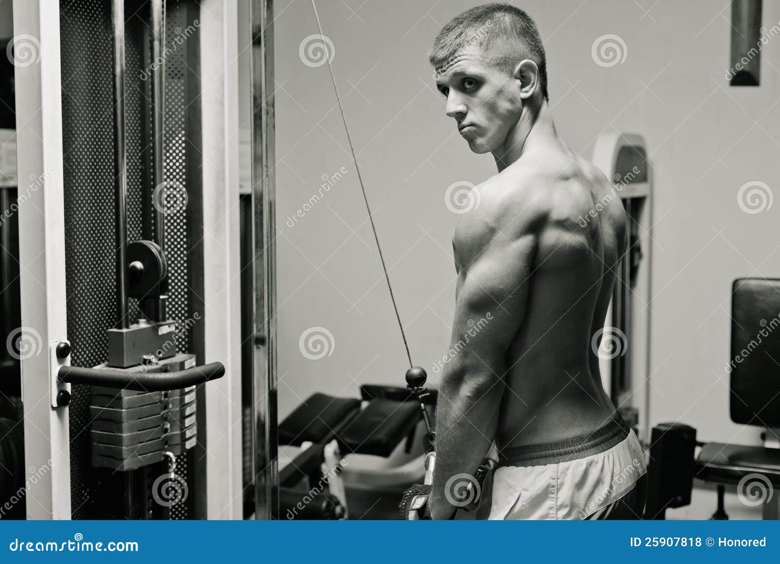 Gym practice stock photo. Image of sport, muscular, brunette - 25907818
