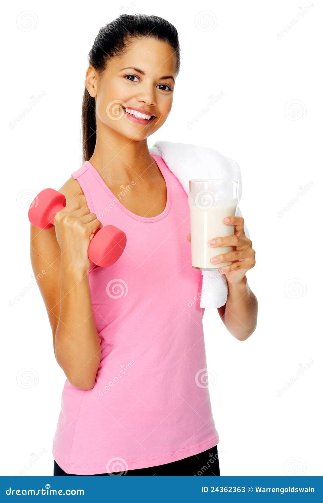 Gym shake woman stock image. Image of latino, beverage - 24362363