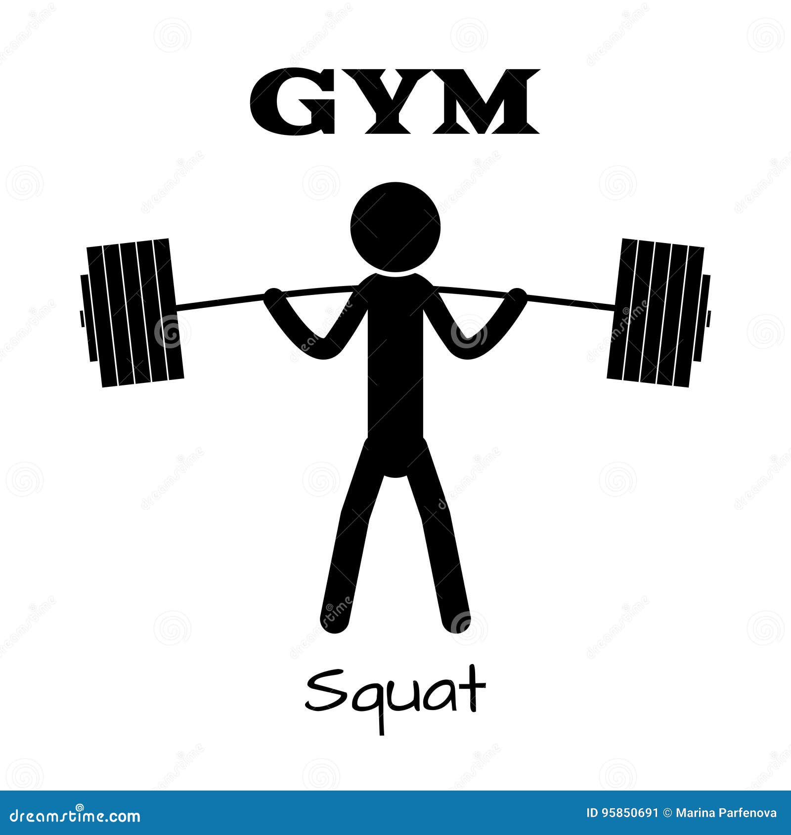 Gym Squat Icon Vector Human Symbol Flat Eps App Web Concept Stock ...
