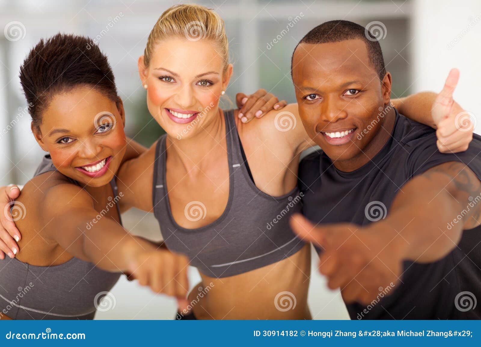 Gym team thumbs up stock photo. Image of people, lifestyle - 30914182