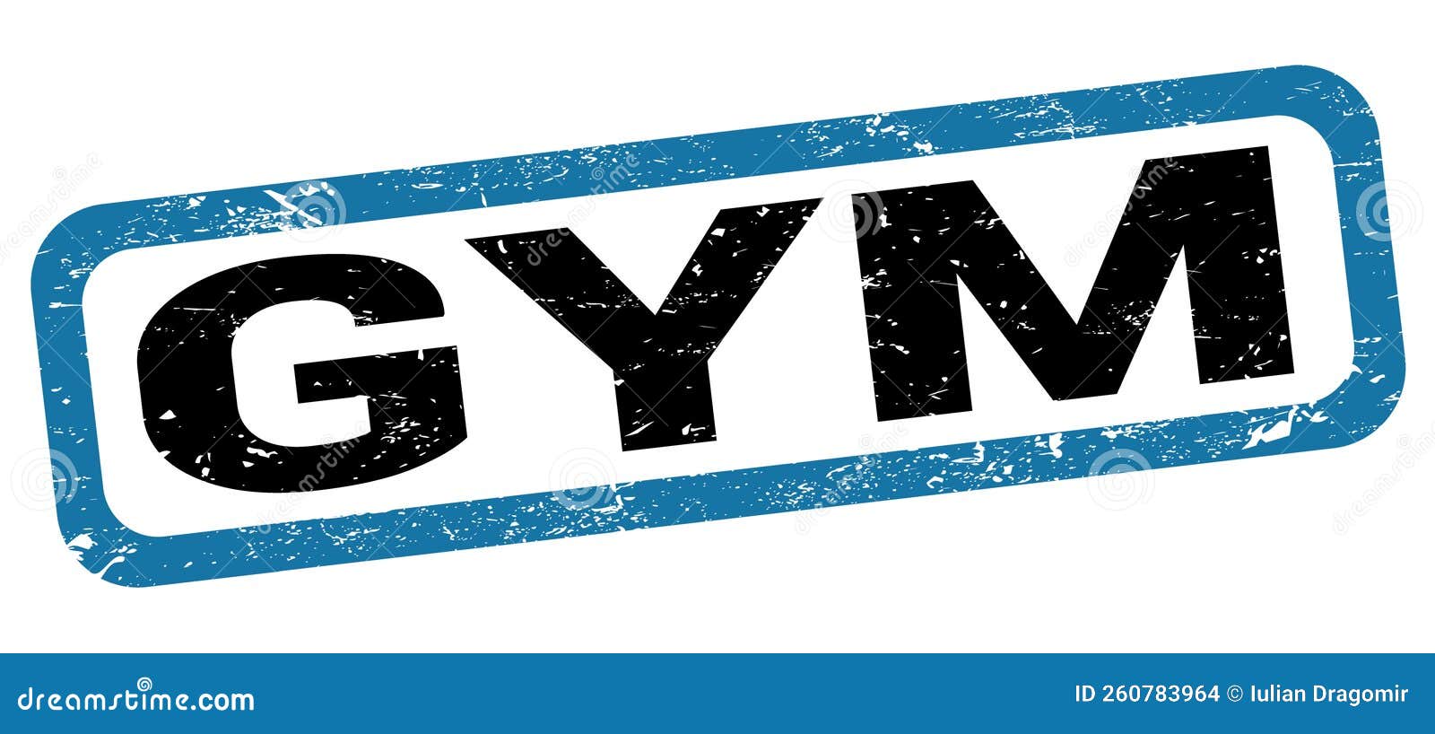 GYM Text Written on Blue-black Rectangle Stamp Stock Illustration ...