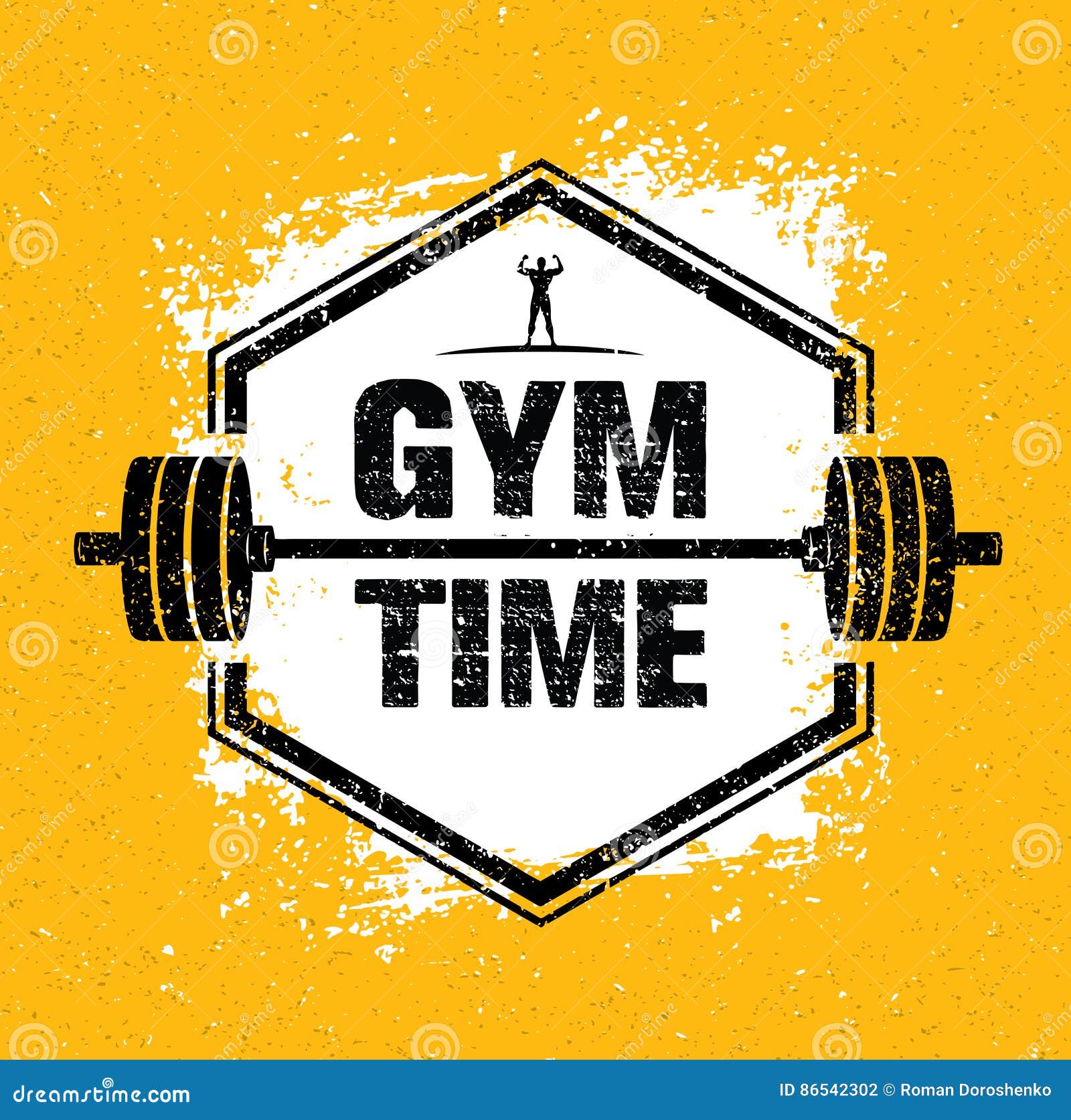 Gym Time Workout and Fitness Design Element Concept. Creative Vector on ...