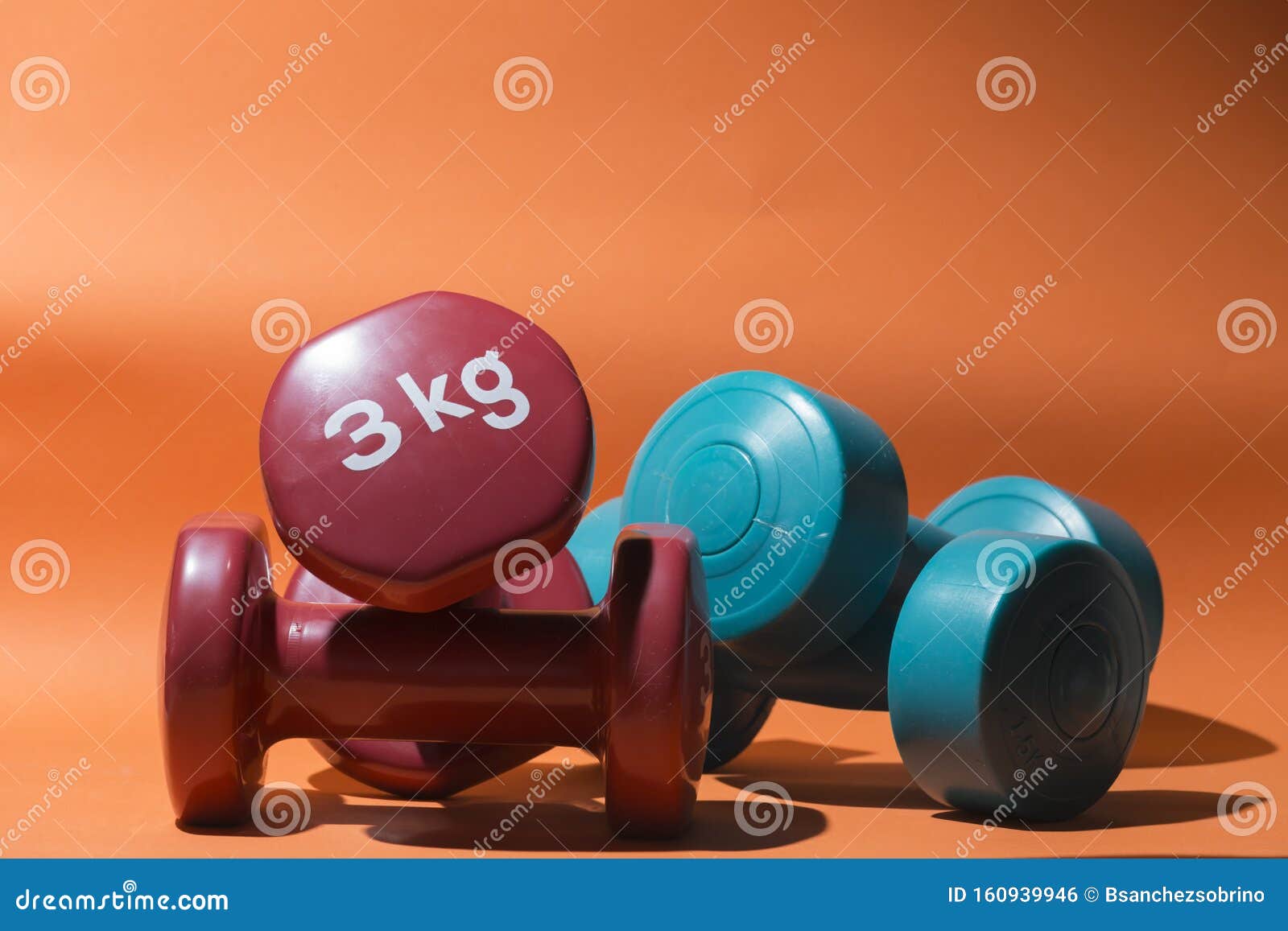 Gym Tools, Multi-weight Dumbbells Stock Photo - Image of life, warm ...