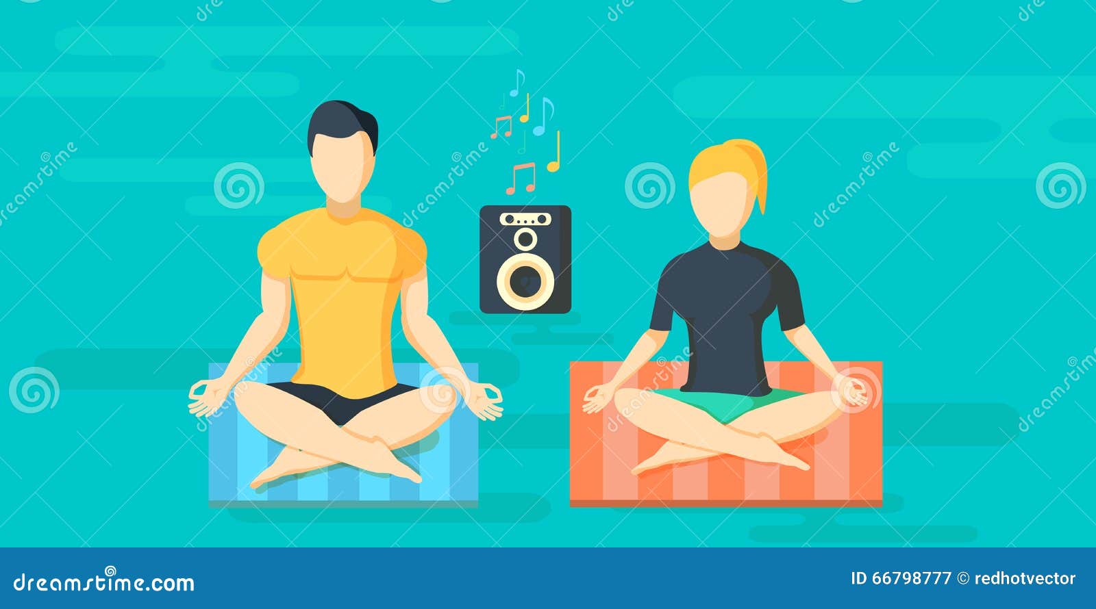 Gym Training Relaxation Exercises Stock Vector - Illustration of music ...
