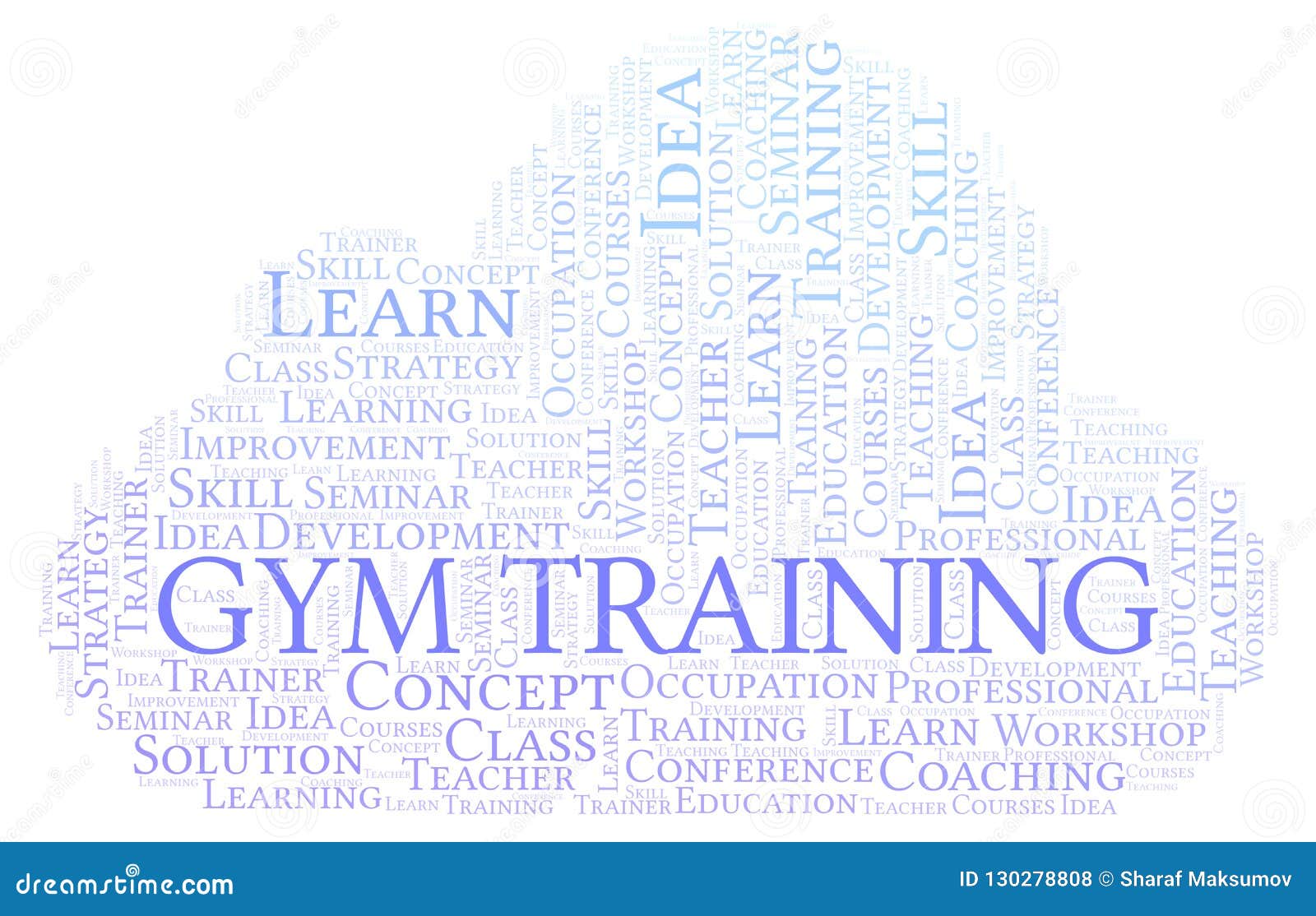 Gym Training word cloud. stock illustration. Illustration of cloud ...