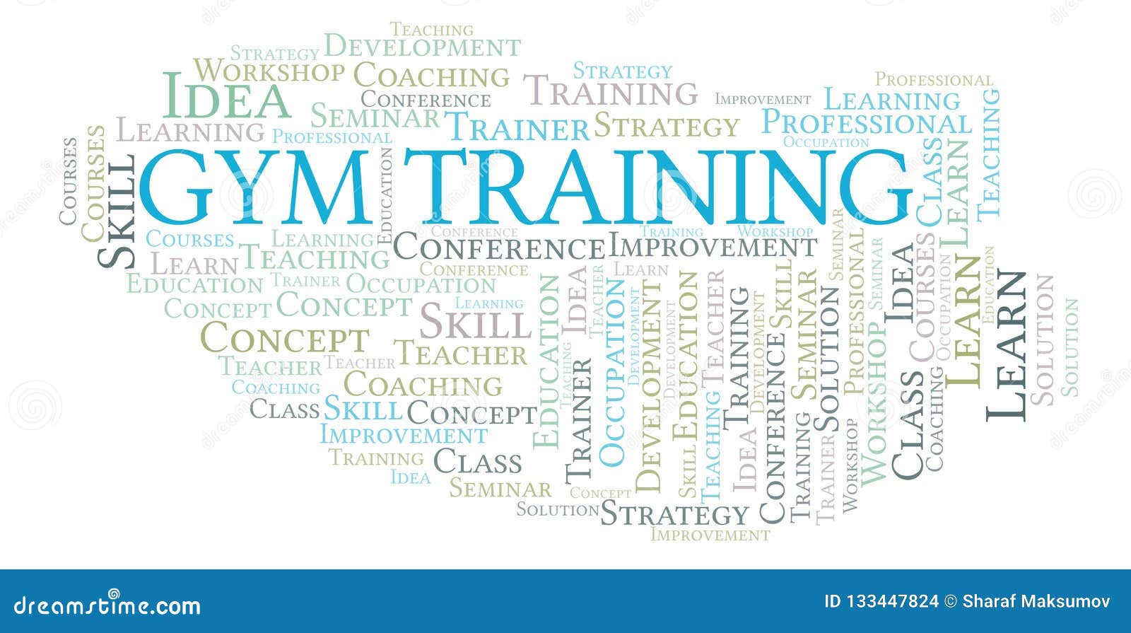 Gym Training word cloud stock illustration. Illustration of rendering ...