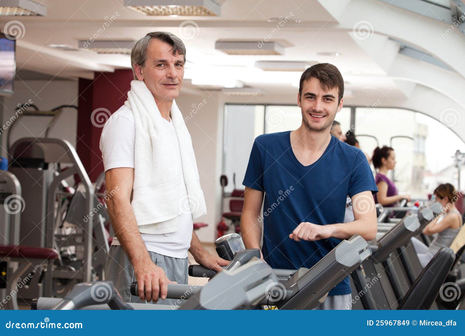 Gym Training, Young Man and His Father Stock Image - Image of fitness ...