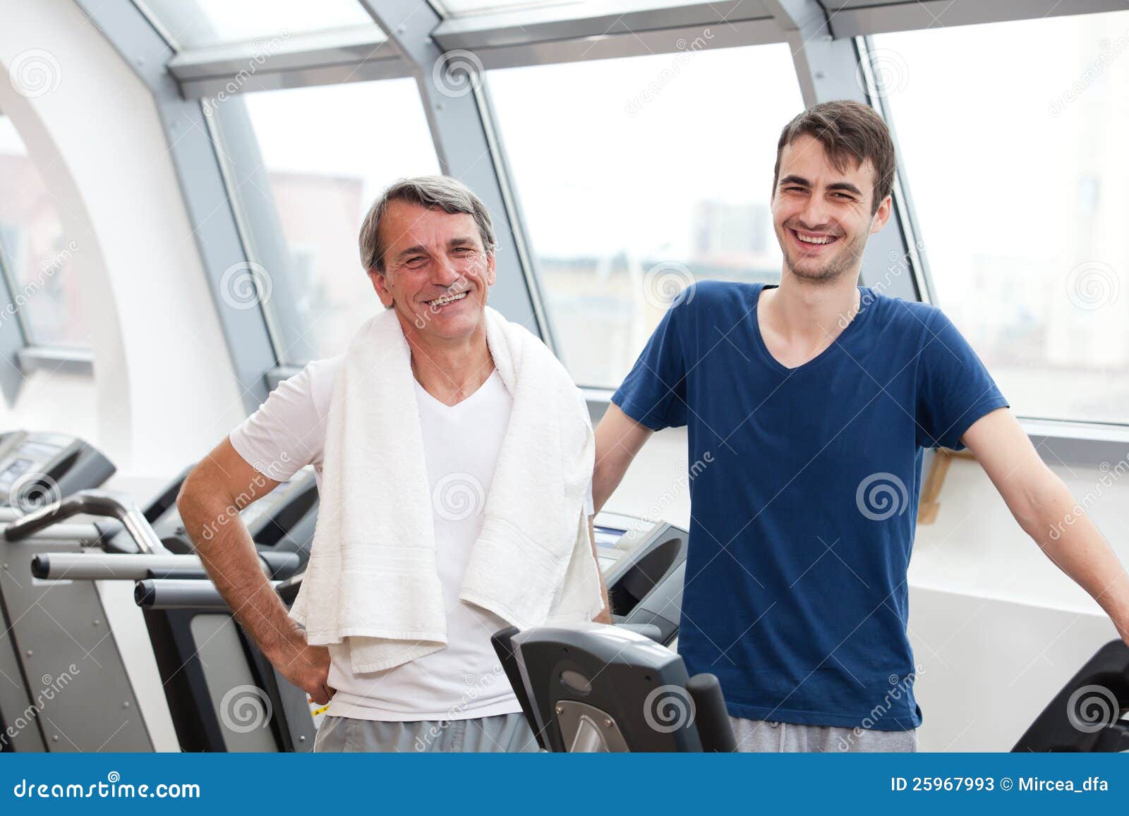 Gym Training, Young Man and His Father Stock Image - Image of active ...
