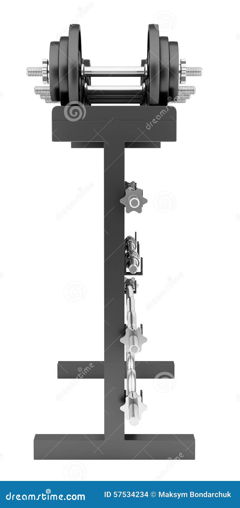 Gym Weight Rack Isolated on White Stock Illustration - Illustration of ...