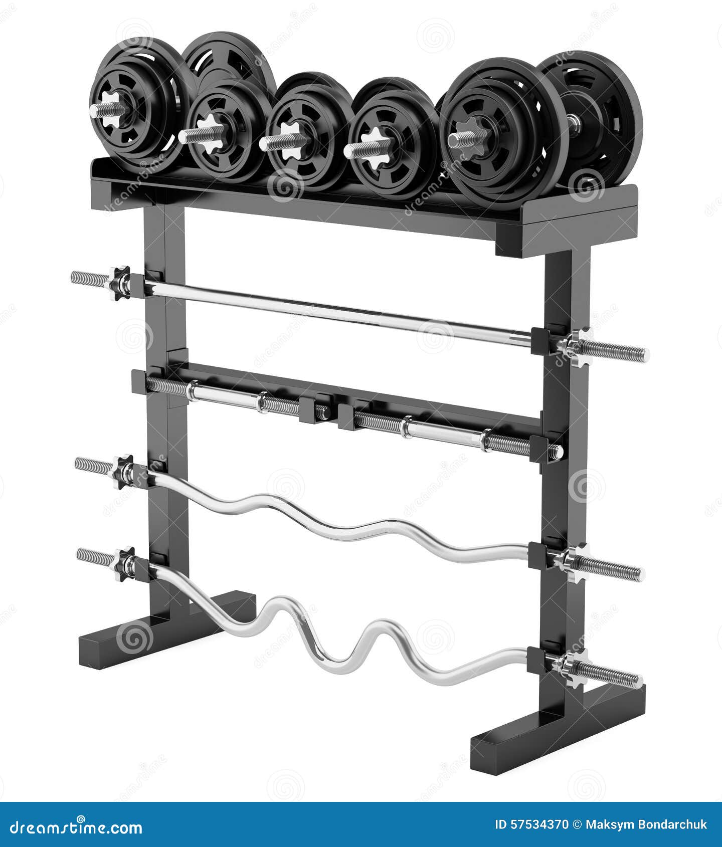 Gym Weight Rack Isolated on White Stock Illustration - Illustration of ...