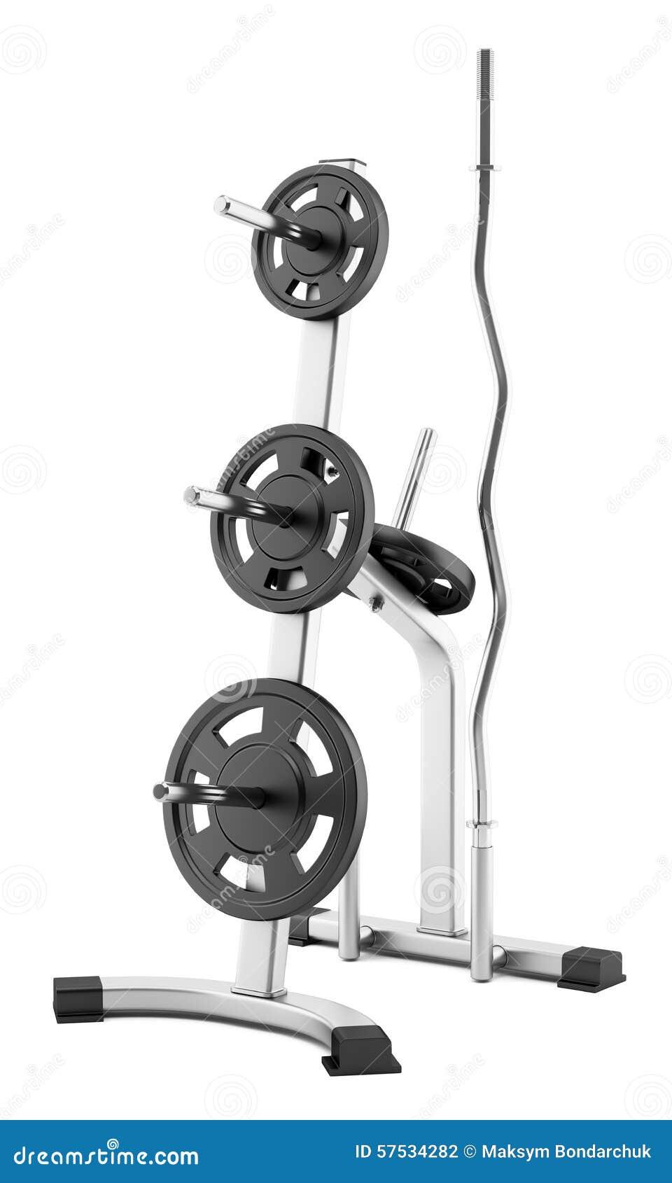 Gym weight rack on white stock illustration. Illustration of fitness ...