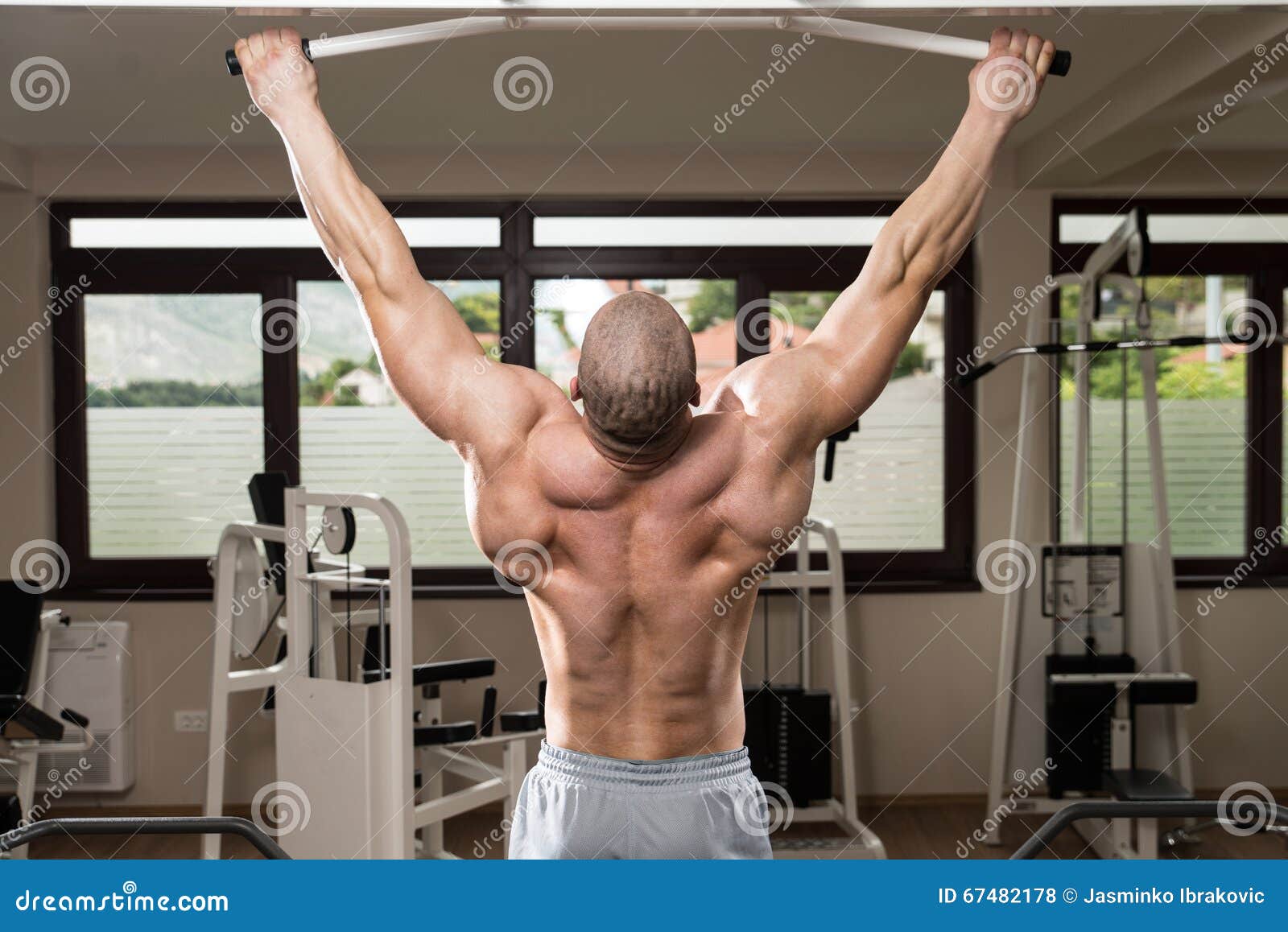 Gym Workout for Back stock photo. Image of muscle, exercising - 67482178
