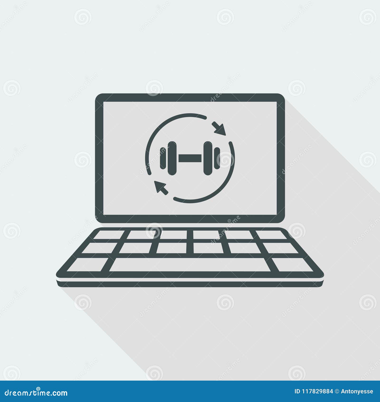 Gym Workout Page - Vector Icon for Computer Website or Application ...