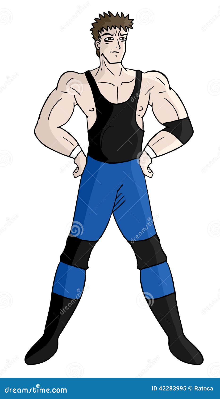 Champion Wrestler Vector Cartoon Illustration | CartoonDealer.com #53774280