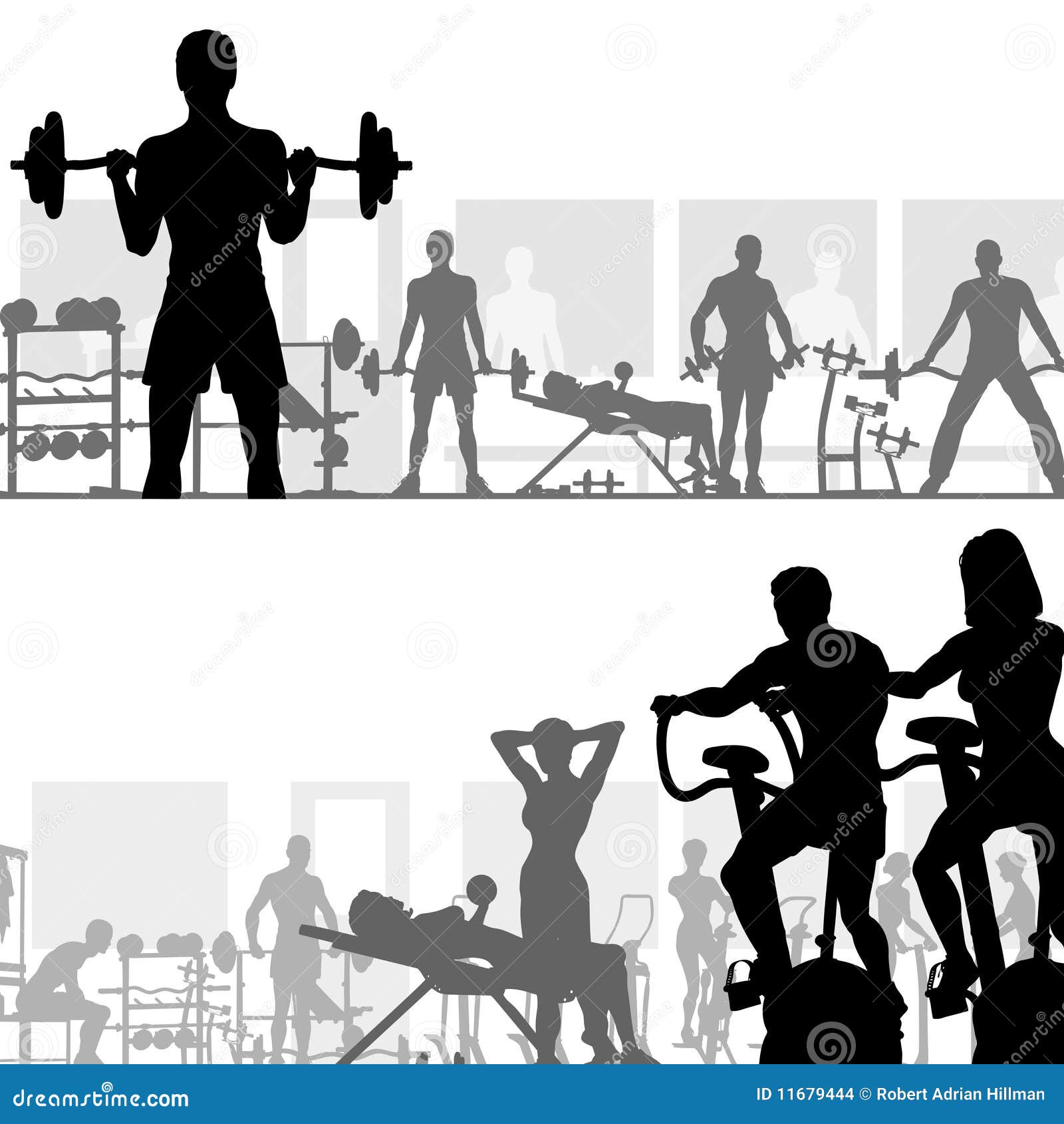 Gymnasium stock vector. Illustration of graphic, foreground - 11679444