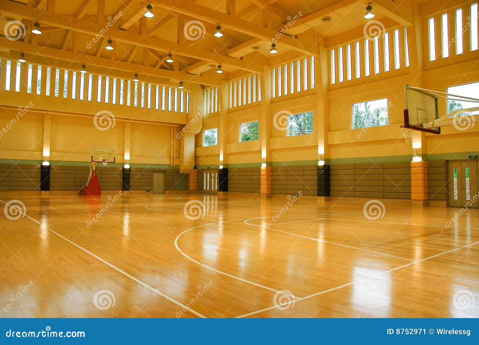 Basketball On Gymnasium Floor 2 Royalty-Free Stock Photography ...